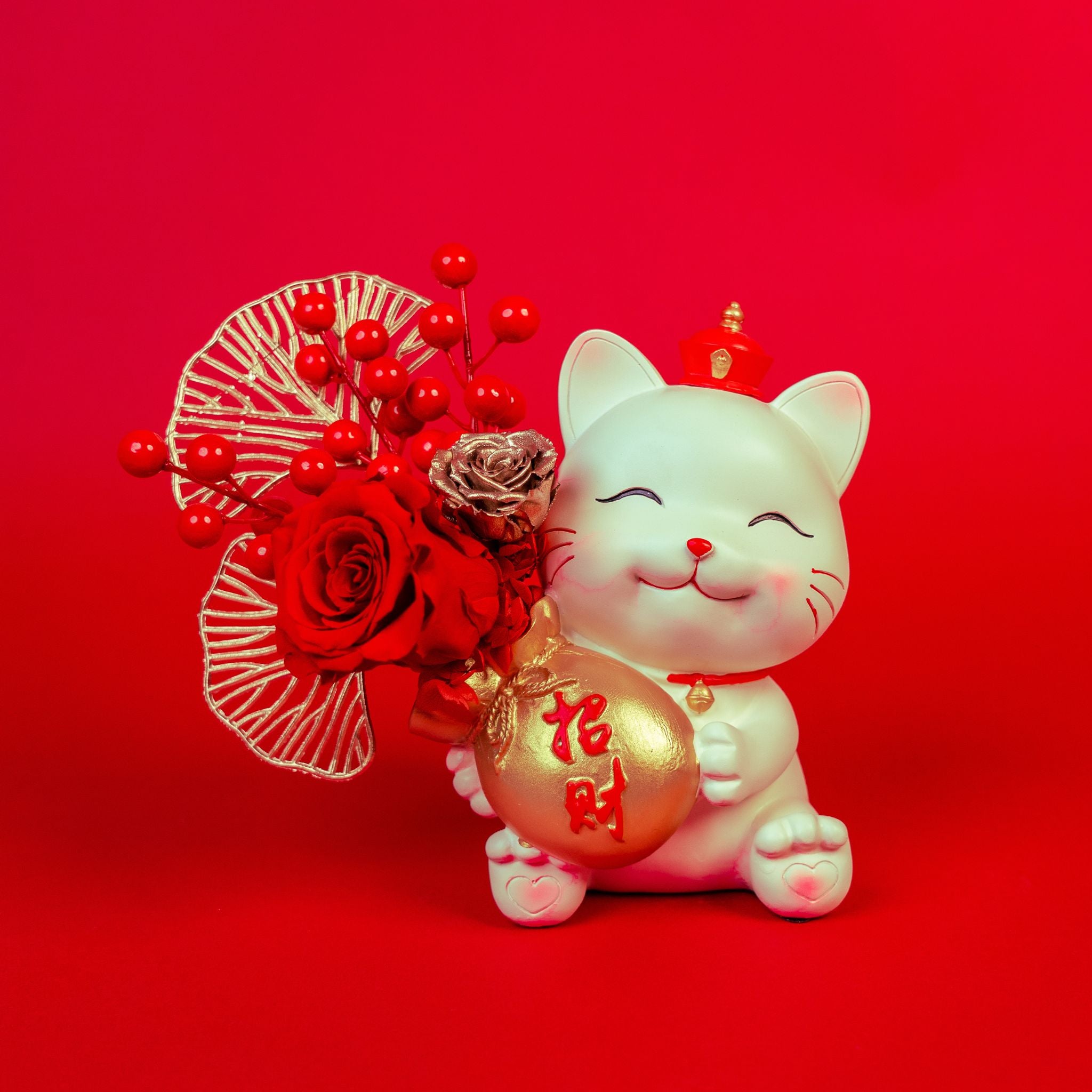 Fortune Cat | Chinese Lunar New Year Arrangement – TheOnlyRoses