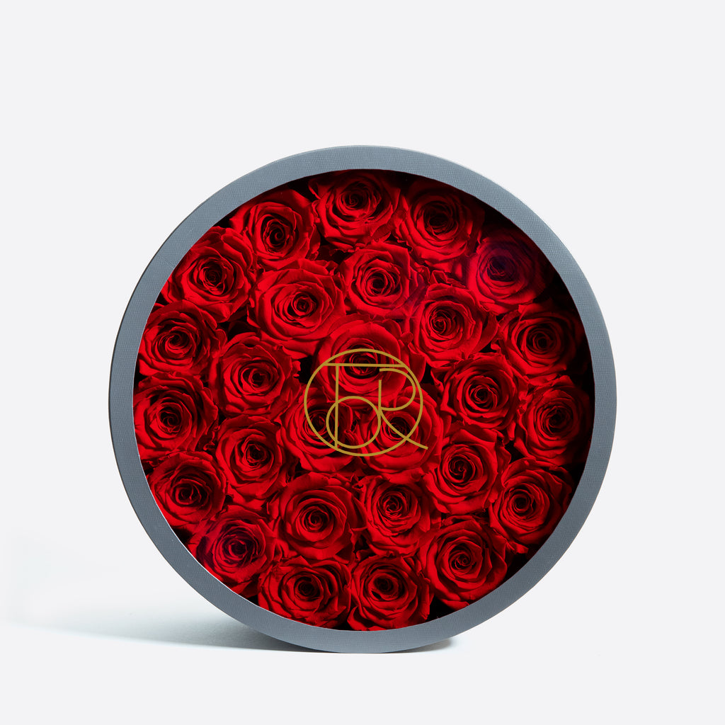 Gray Classic Large Round Shadow Box | TheOnlyRoses