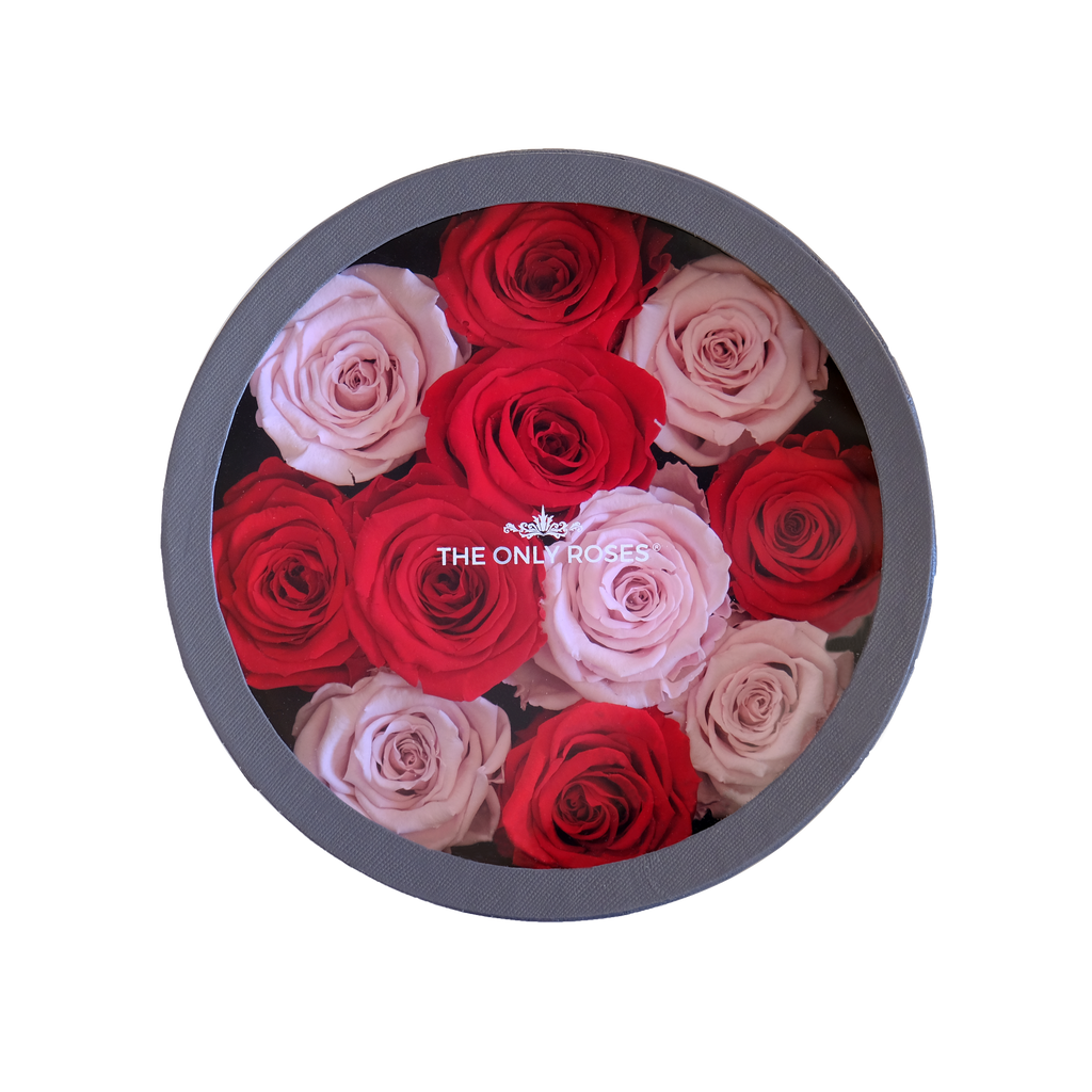 Shadow Box Small Round Halo Design | TheOnlyRoses